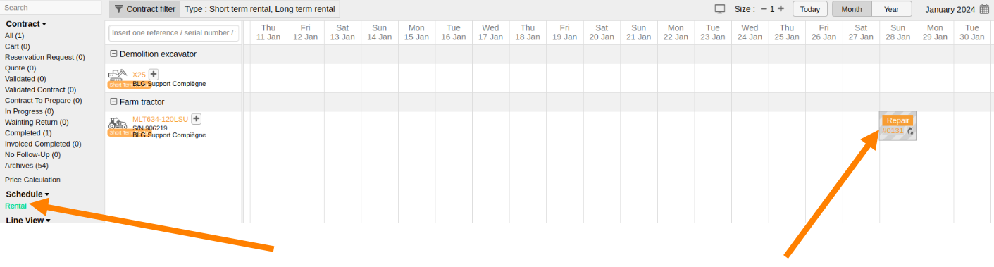 How to define an unavailability from a work order for an equipment in ...